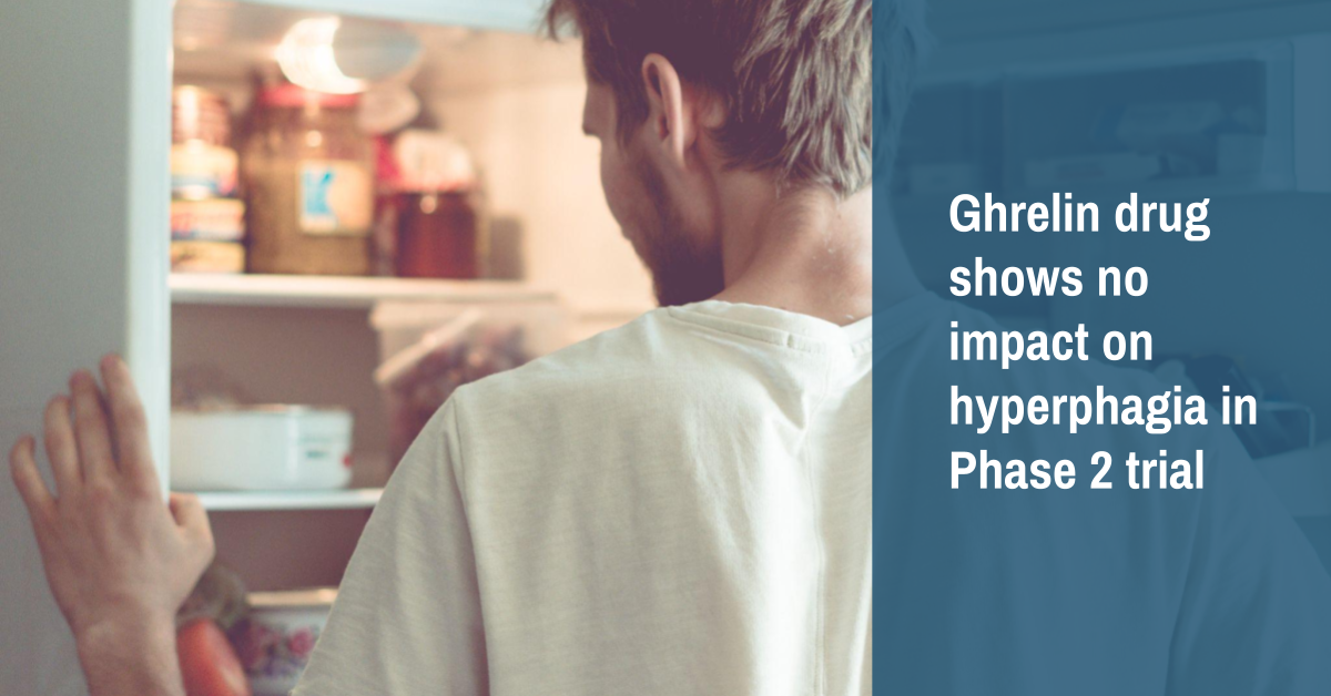 Ghrelin drug shows no impact on hyperphagia in PWS in a clinical trial